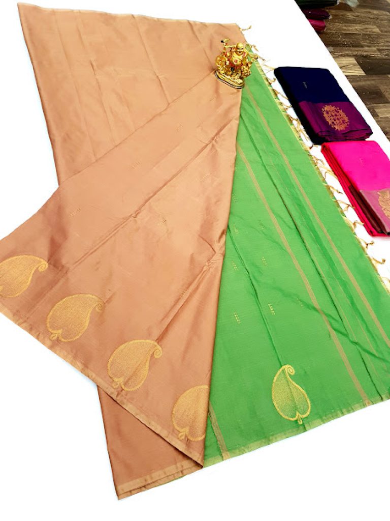 Mango Design Butta Mphoss Saree Light Peach Color w/ Blouse ...