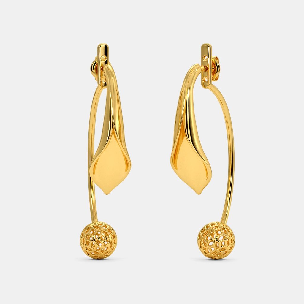 50 Latest Designs of Gold Earrings for Daily Use – Kanchipuram Silk Sarees