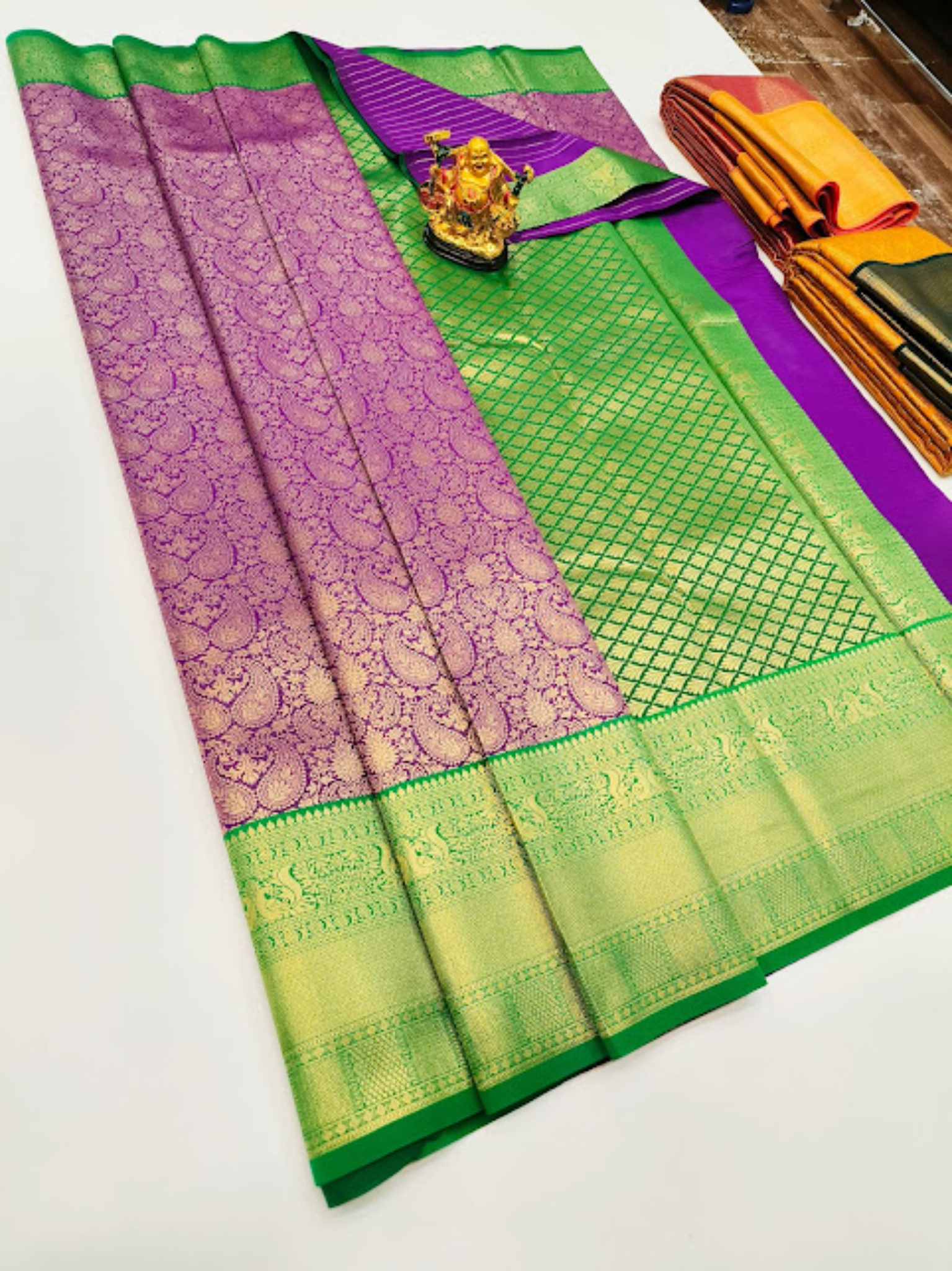 Mango Design Kanchi Semi Silk Saree Purple Color w/ Blouse ...